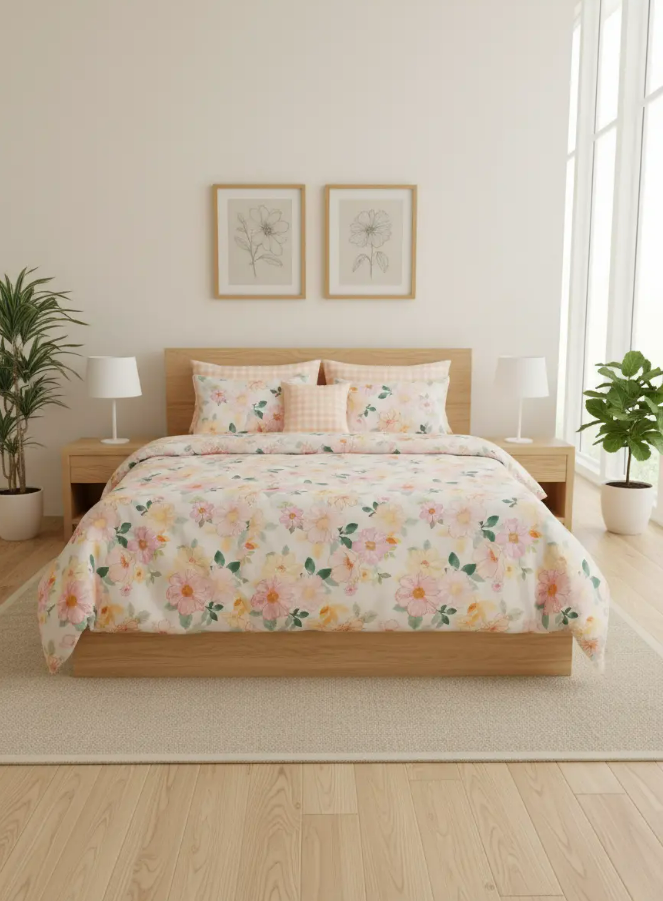 IV692 Percale Cotton Comforter Set - Light Filling – Ivy Fabrics